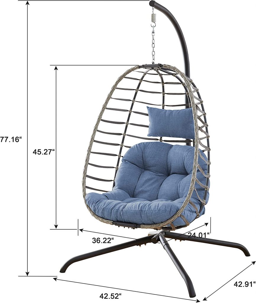 Folding egg swinging chair